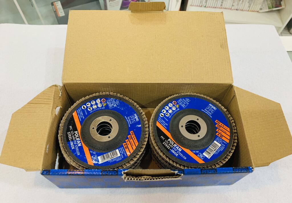 JUEGO DE 10 DISCOS PFERD POLIFAN PFC 125 A40 PSF STEELOX+CAJA | Real Cash